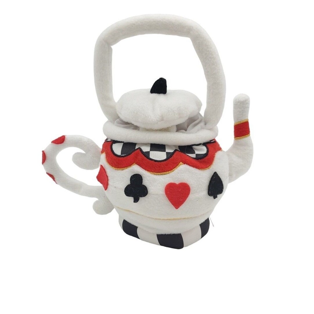 Disney Alice in Wonderland Teapot Stuffed Plush Lid Opens RARE White ...
