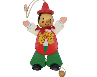 Sevi Italy Vintage Pinocchio Wooden Wood Push Pull Toy Italian ...