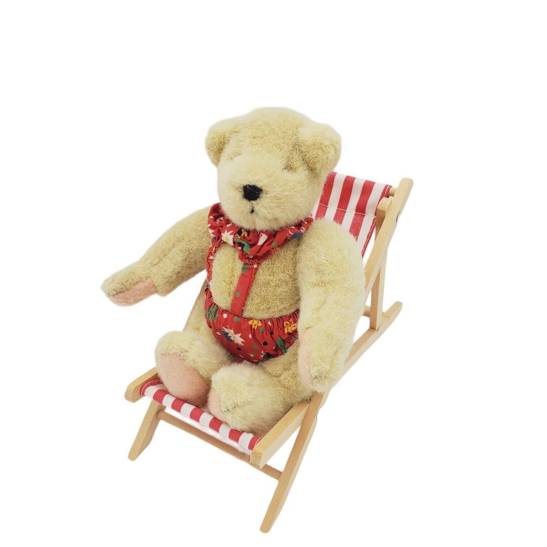 Muffy Vanderbear Teddy Bear at the Beach Chair Stuffed Animal in Bikini ...