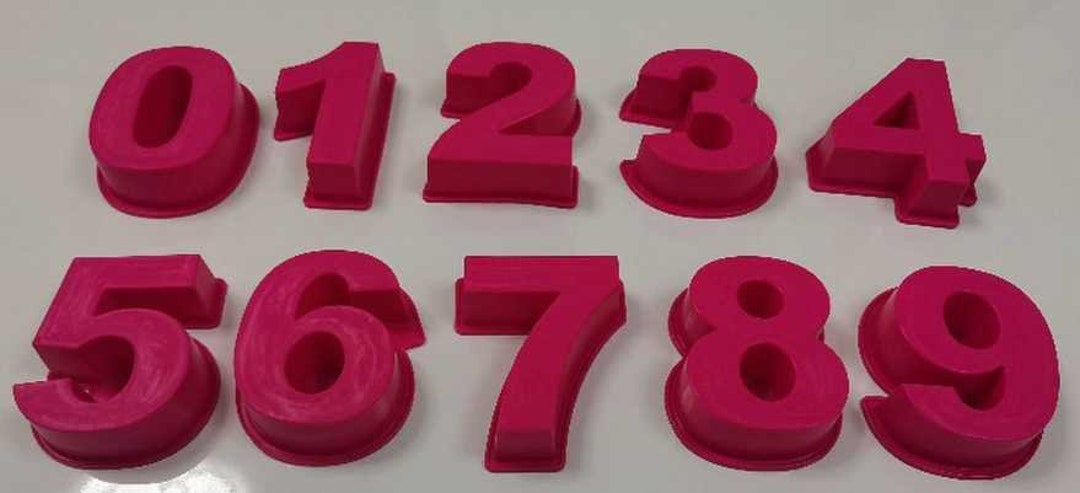 6 Inch Pink Numbers Molds 0 - 9 (all 10 Numbers Set) - Perfect for ...
