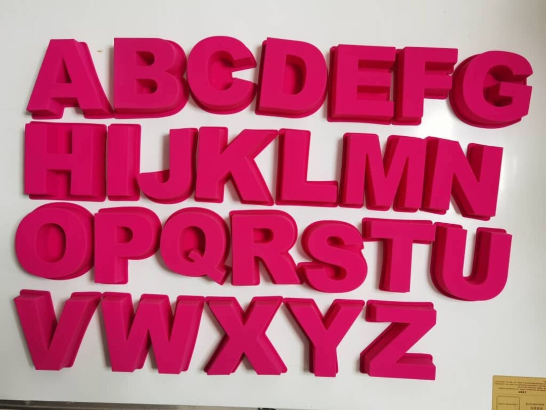 Original Giant Pink Symbols Molds Perfect for Resins 26 Letters A-Z Set ...