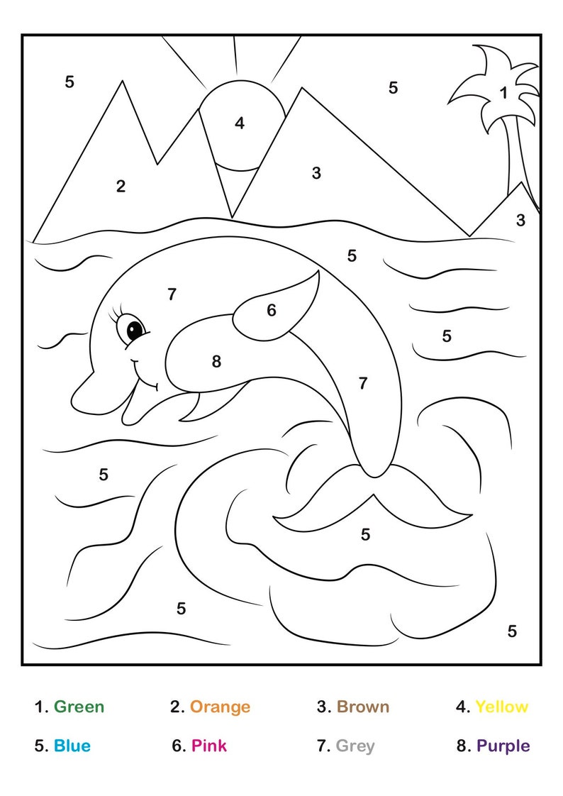 Children's Color by Number Printable PDF Printable Coloring Pages ...