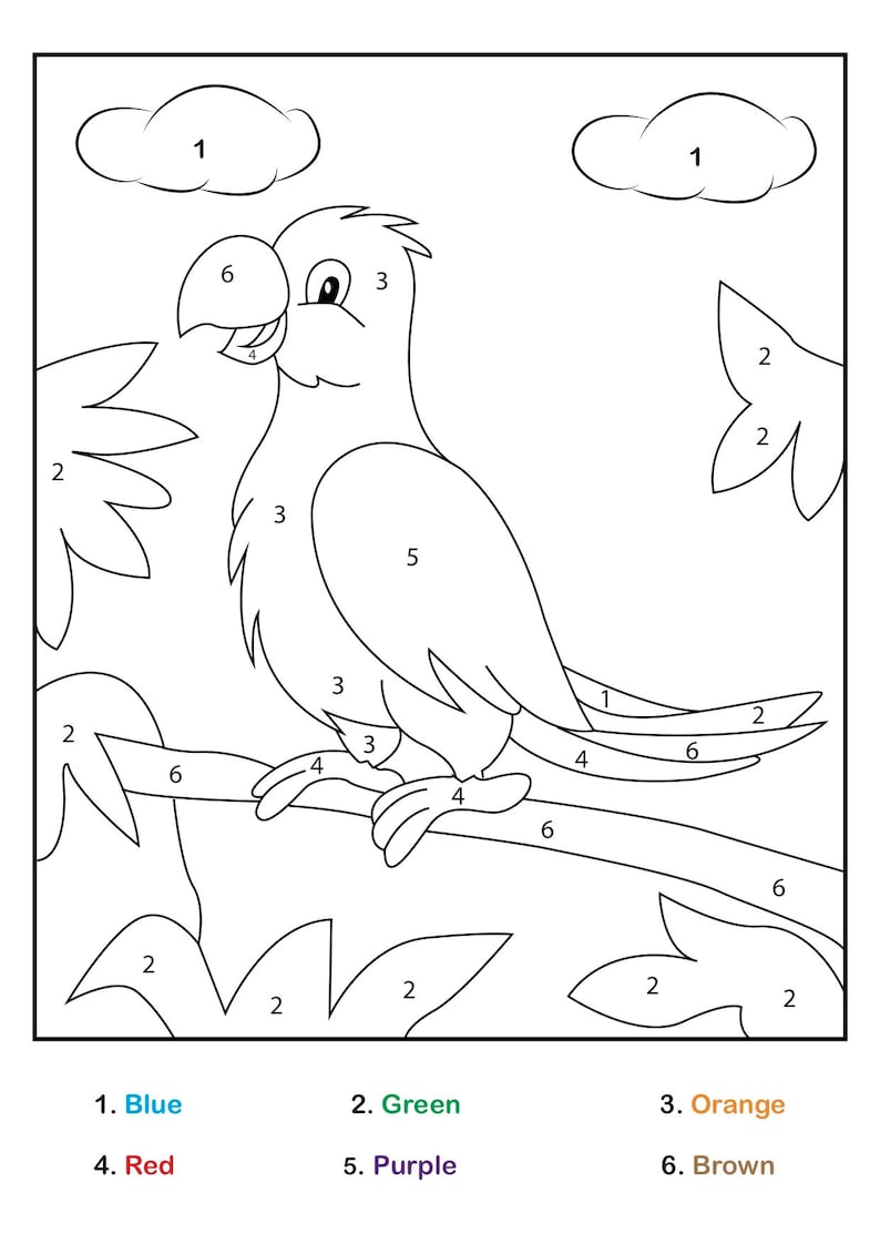 Children's Color by Number Printable PDF Printable Coloring Pages ...