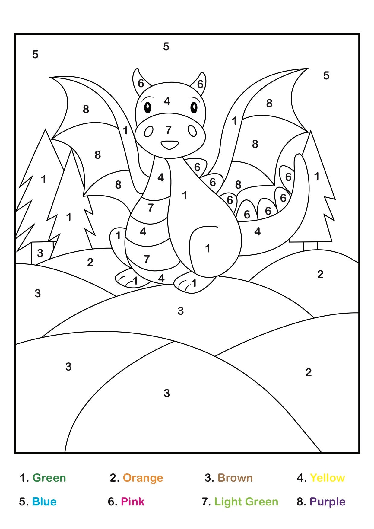 Children's Color by Number Printable PDF Printable Coloring Pages ...