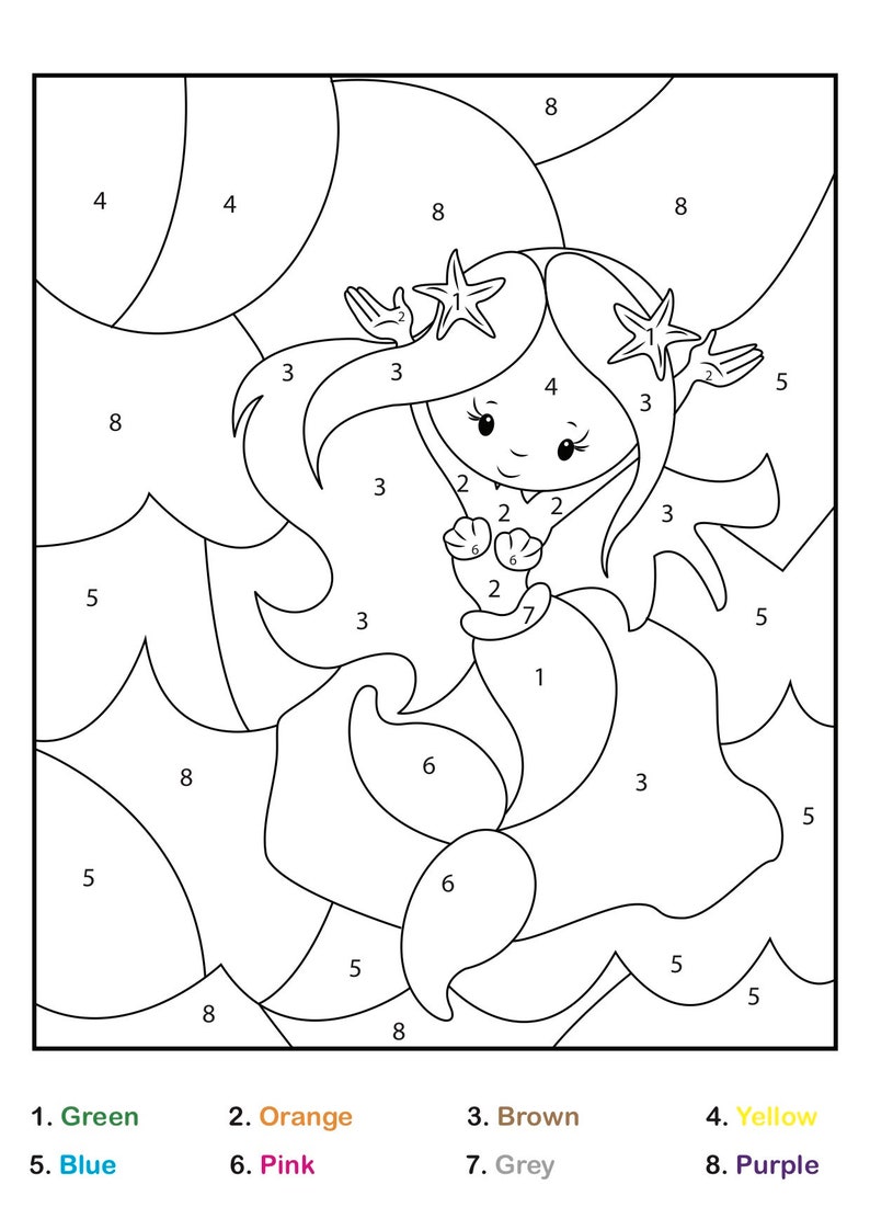 Children's Color by Number Printable PDF Printable Coloring Pages ...