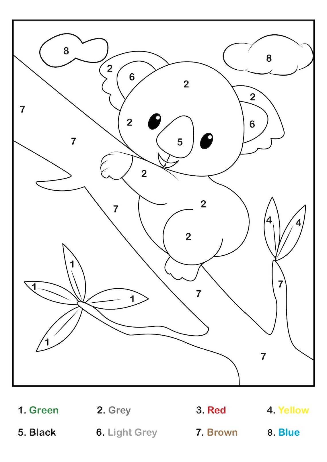 Children's Color by Number Printable PDF Printable Coloring Pages ...