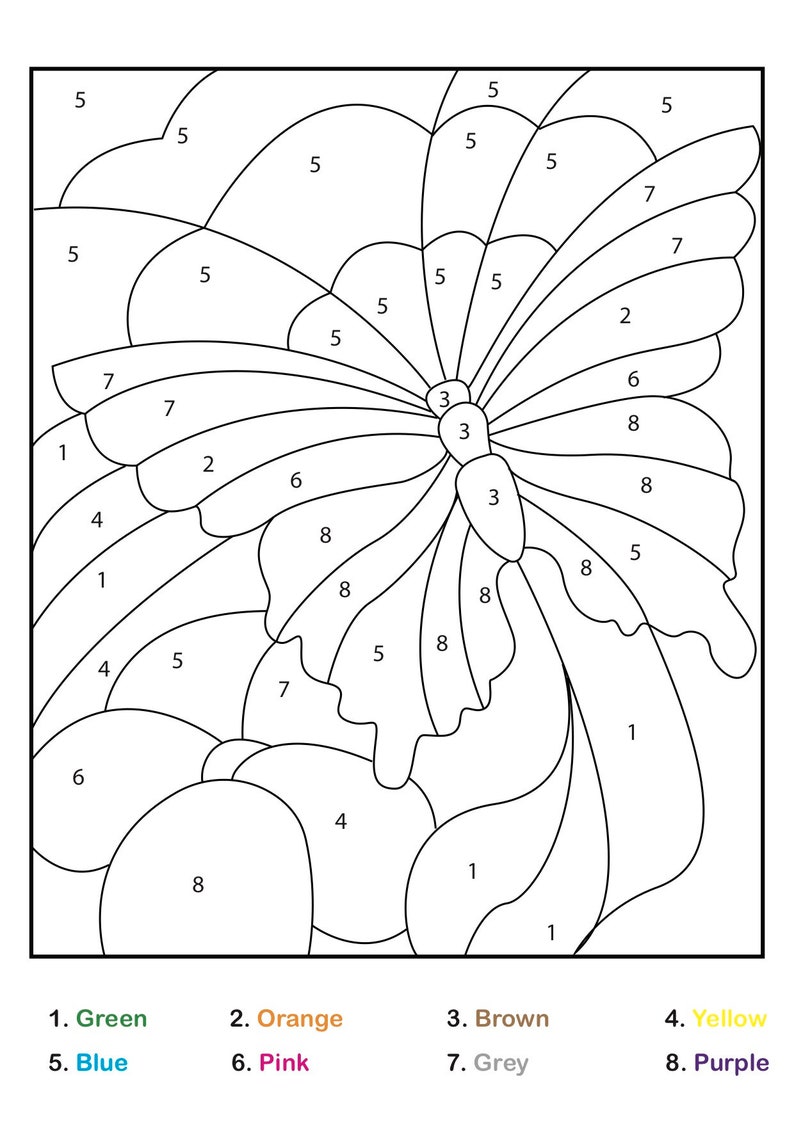 Children's Color by Number Printable PDF Printable Coloring Pages ...