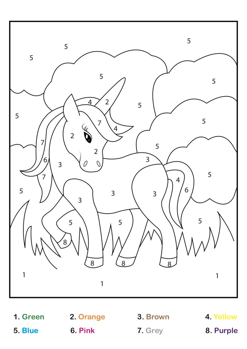 Children's Color by Number Printable PDF Printable Coloring Pages ...