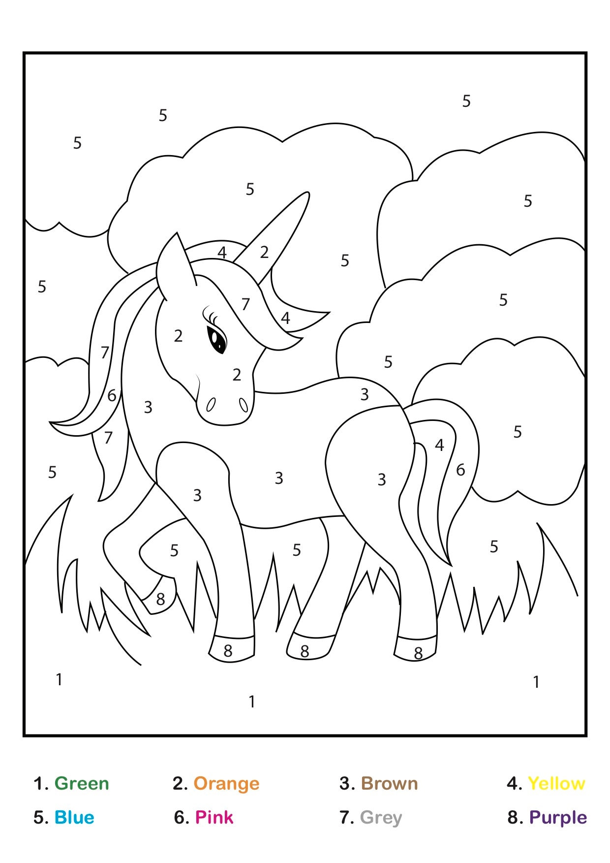 Children's Color by Number Printable PDF Printable Coloring Pages ...