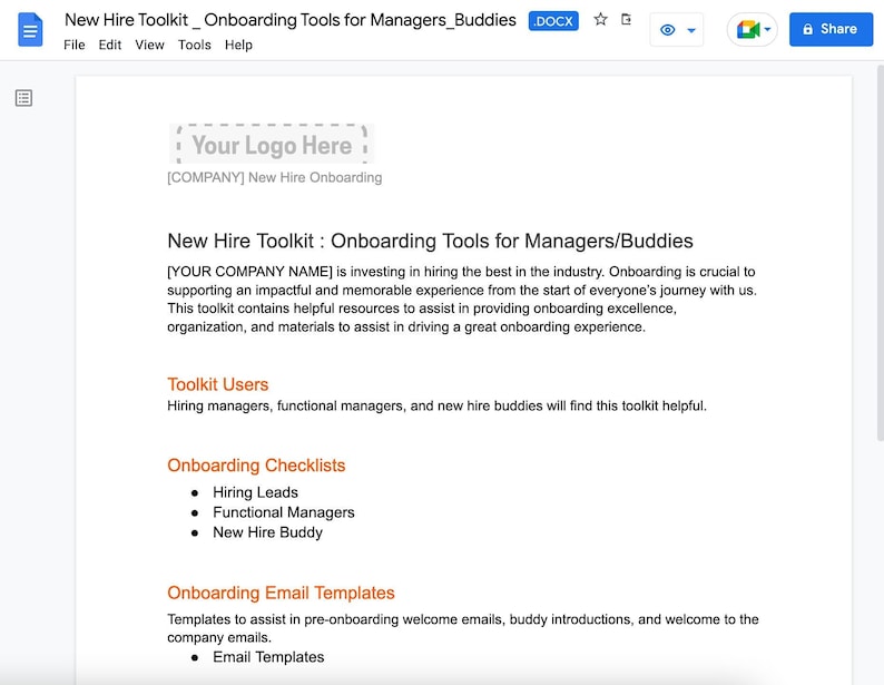 New Hire Toolkit - Onboarding Tools for Managers & Buddies - Etsy