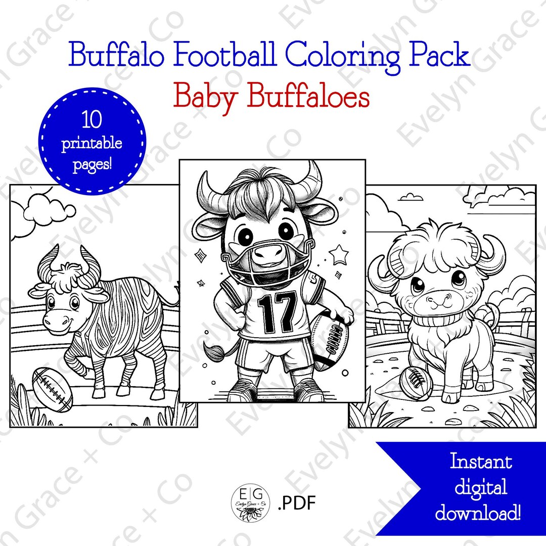 Buffalo Football Printable Coloring Pages - Baby Buffaloes | Kids and ...