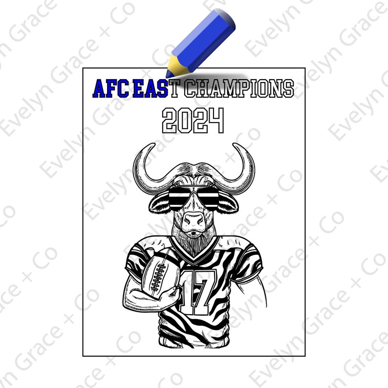 Buffalo Football Printable Coloring Page - Quarterback Number 17 AFC ...
