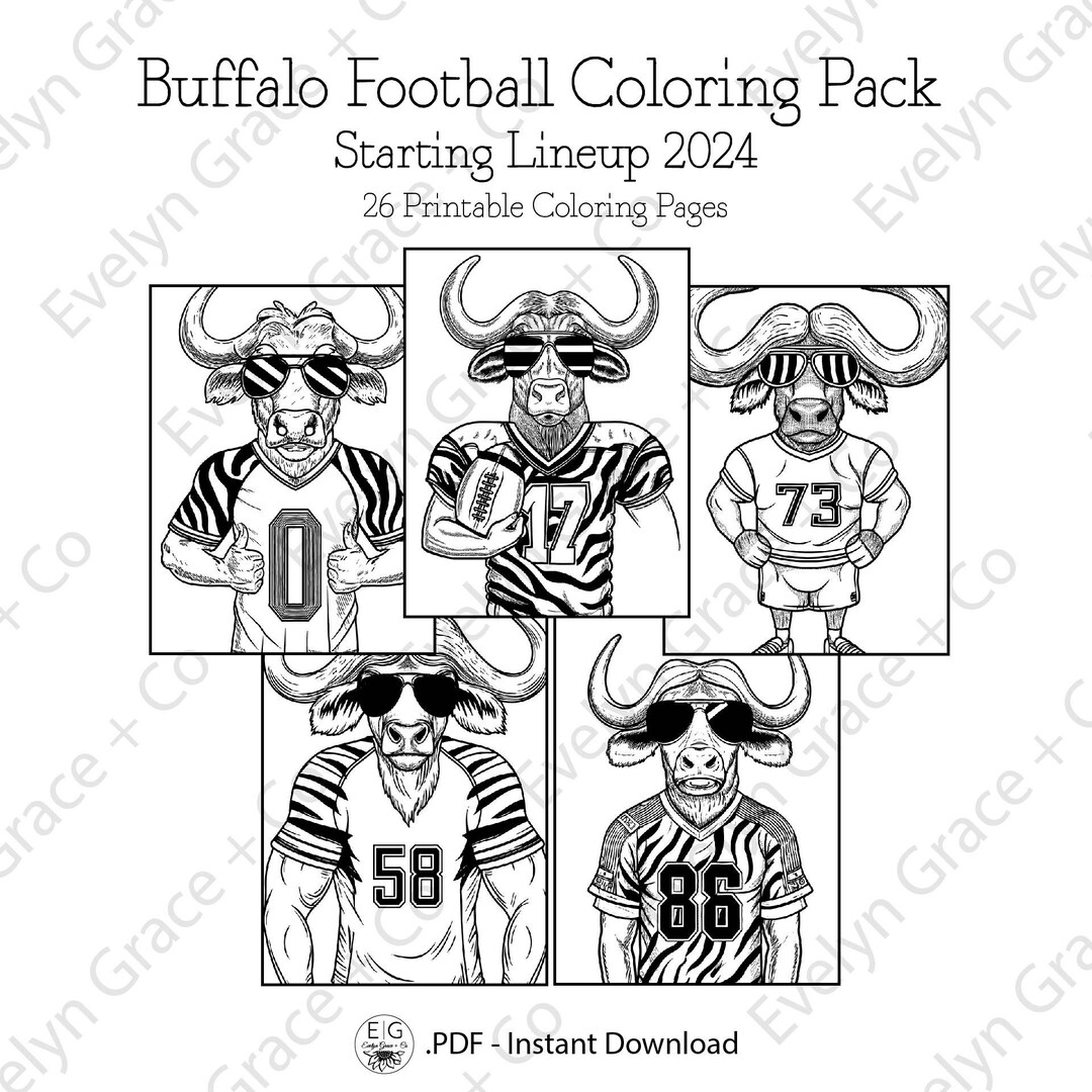 Buffalo Football Printable Coloring Pages - 2024 Starting Lineup | Kids ...