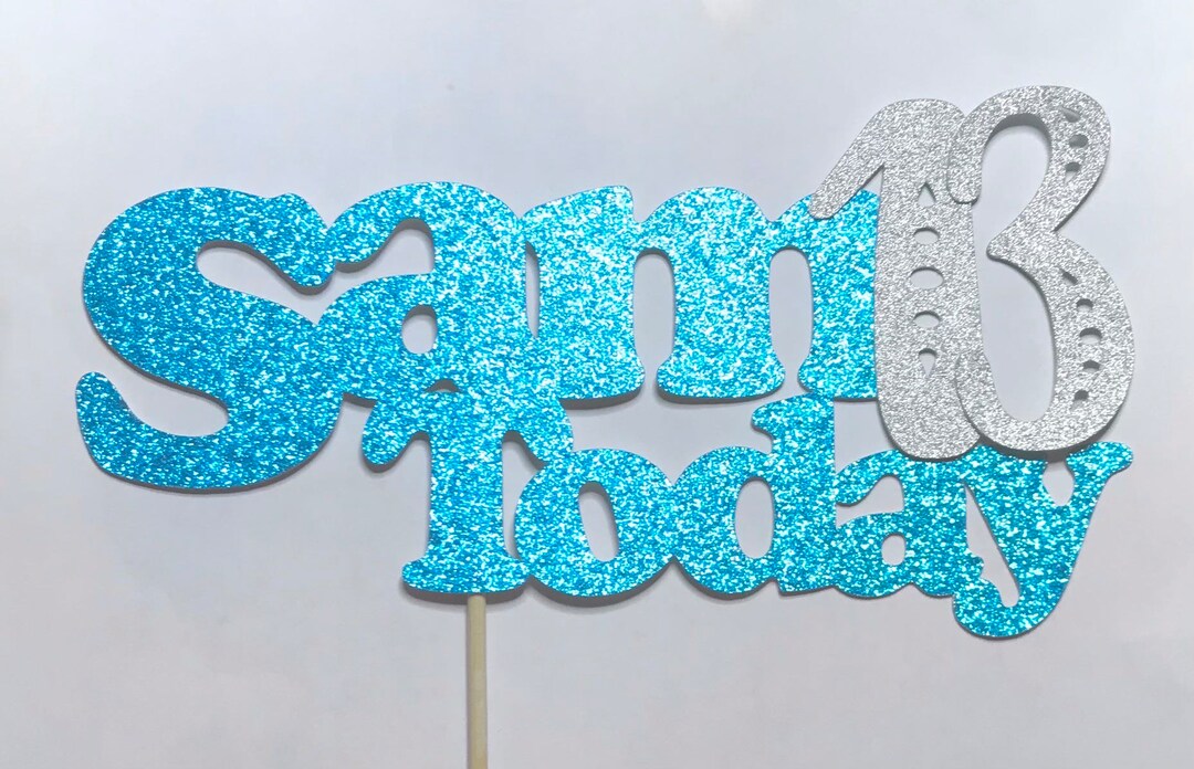 Two-tone Name & Age Cake Topper - Etsy