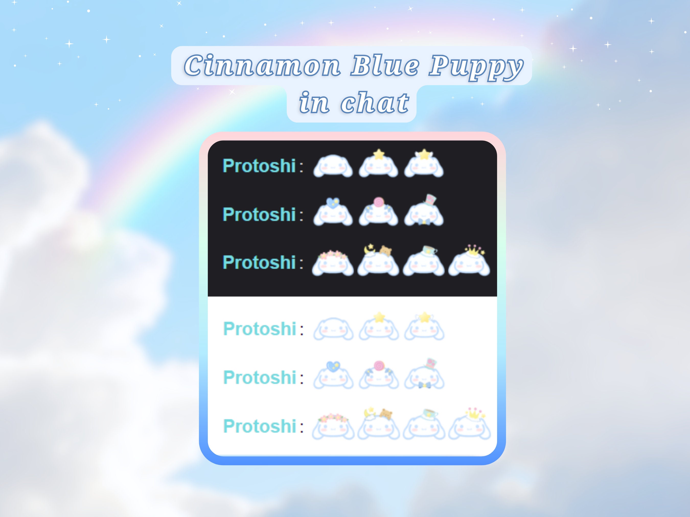 10 X Cinnamon Blue Puppy Twitch Badge Pack | Star Plush Aesthetic Pastel Sparkle Cute White ...