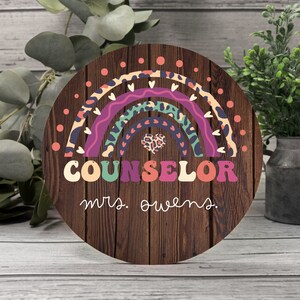 School Counselor Wooden Door Hanger | School Counselor Wooden Sign ...