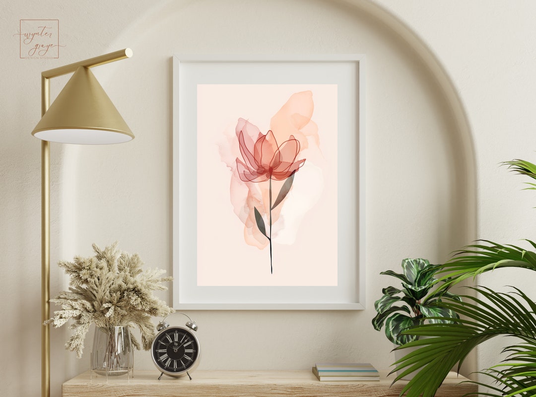 Neutral Colors LOTUS FLOWER Art | Single Print | Understated Wall Decor ...