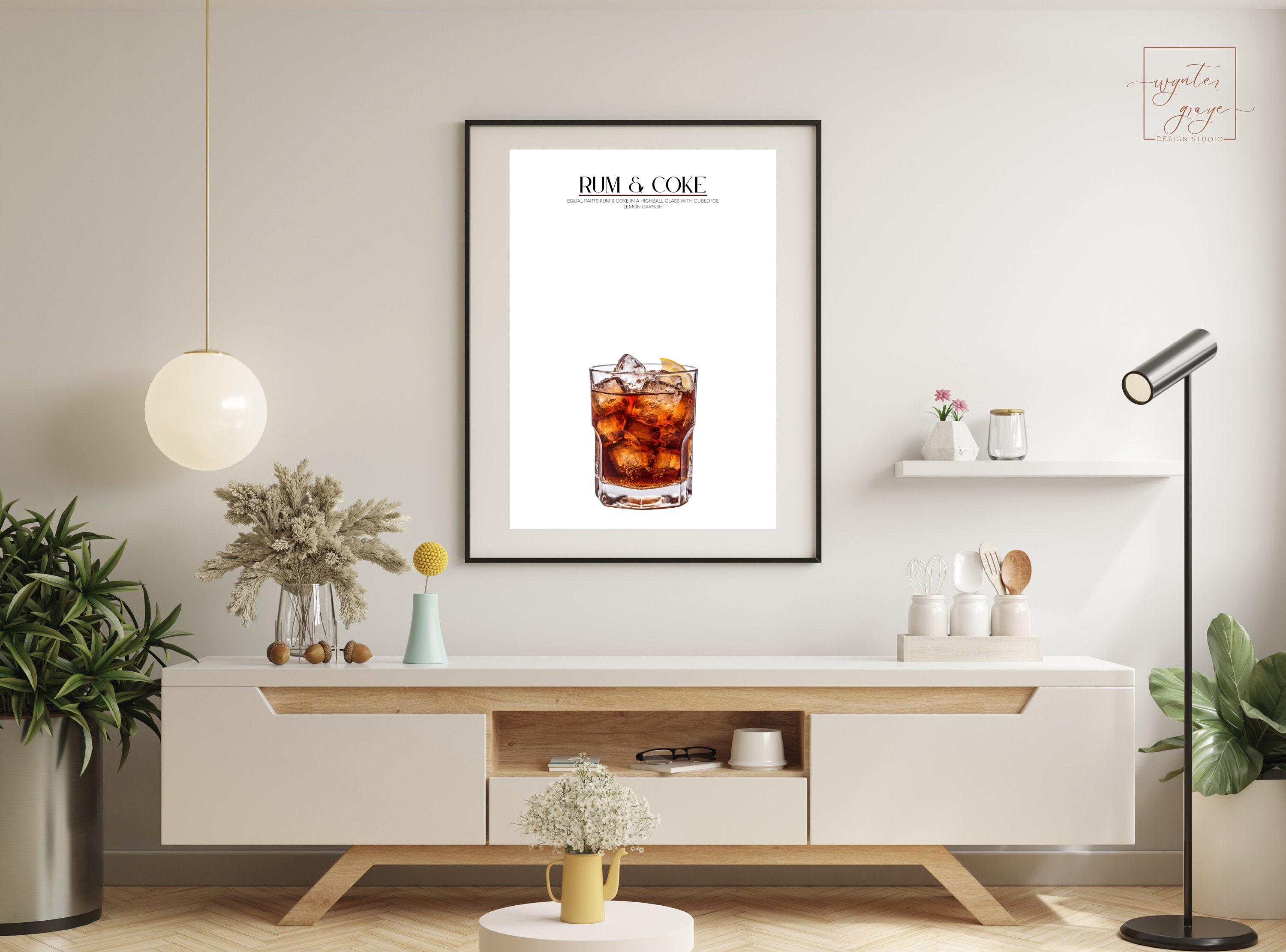 RUM AND COKE Wall Art, Vibrant Printable Wall Decor, Digital Download ...