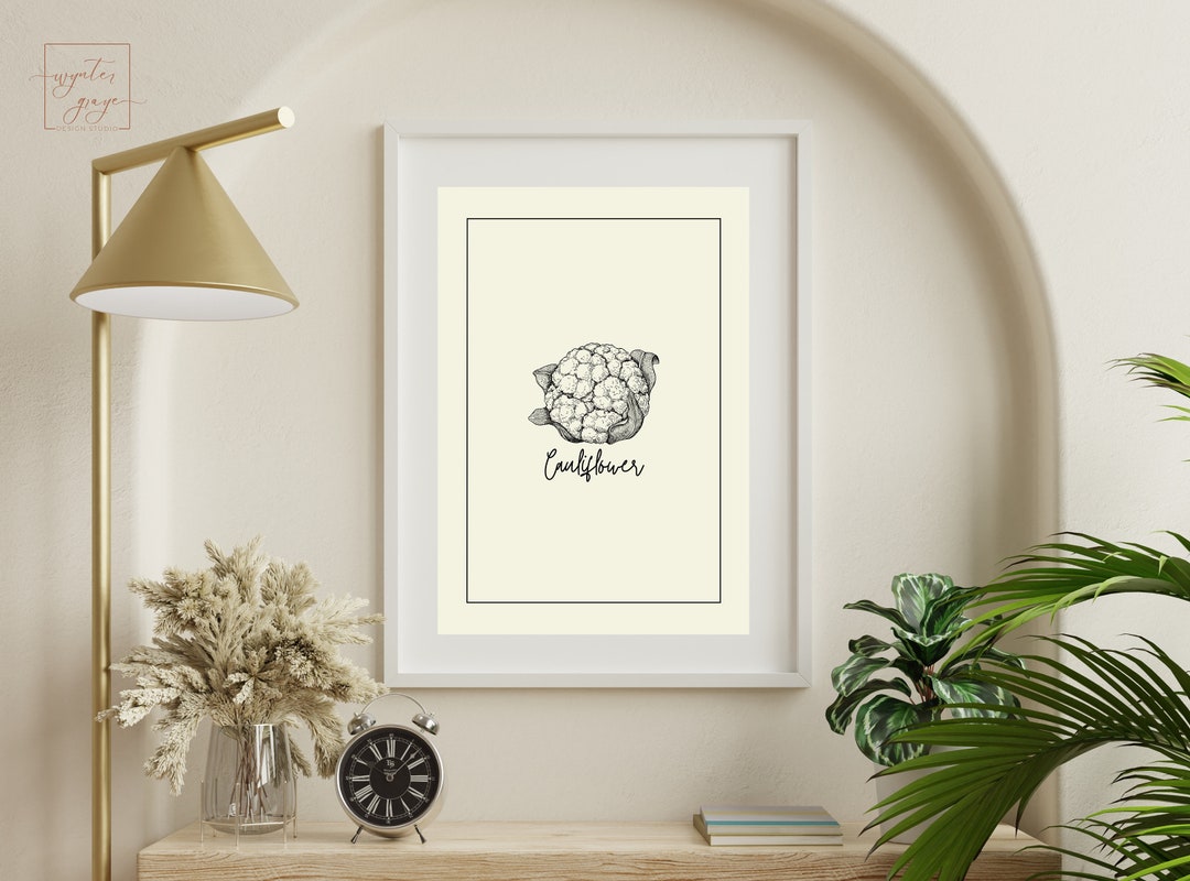 CAULIFLOWER | Home Garden Vegetable Art | Country Kitchen Print ...