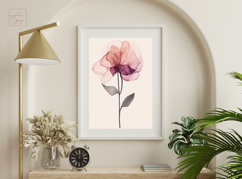 Colores calmantes LOTUS FLOWER Art / Impresión única / Decoración de ...