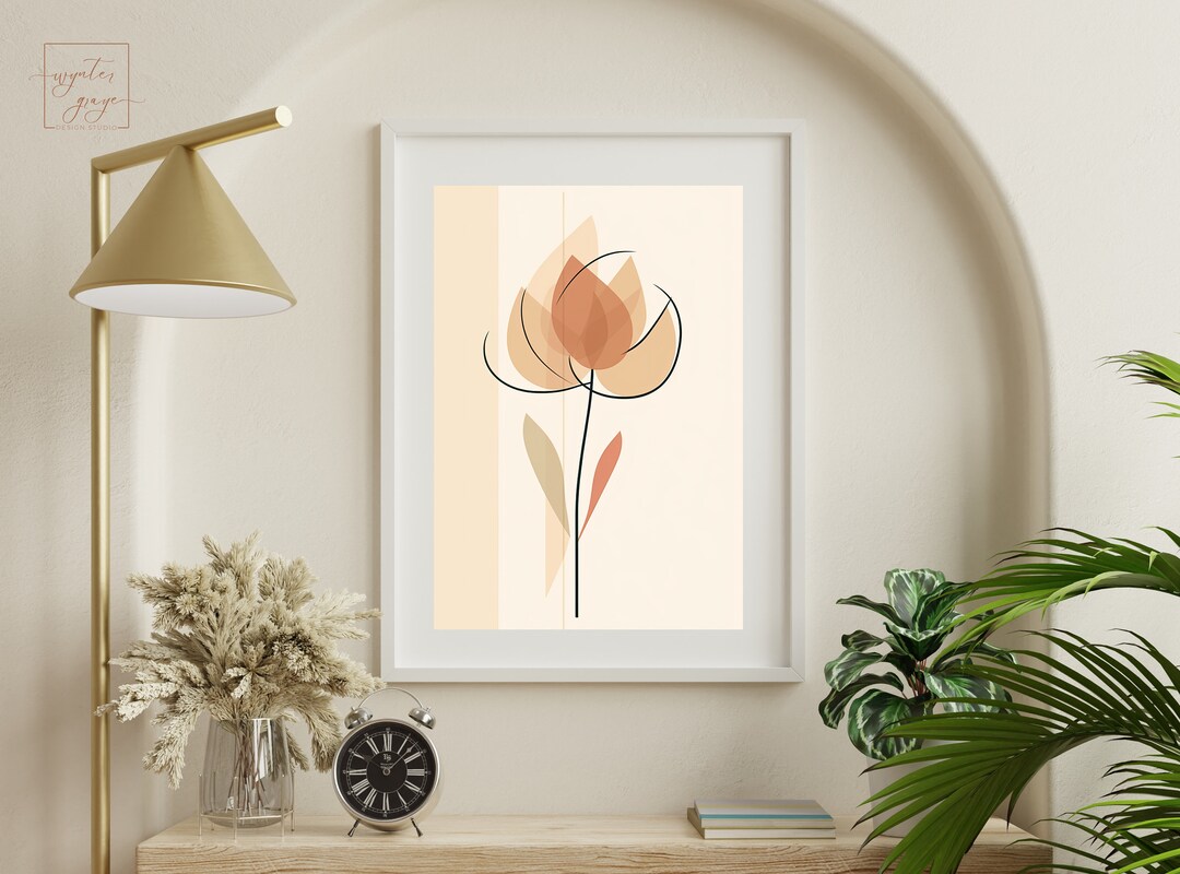 Beige LOTUS FLOWER Art | Single Print | Neutral Wall Decor | Spiritual ...