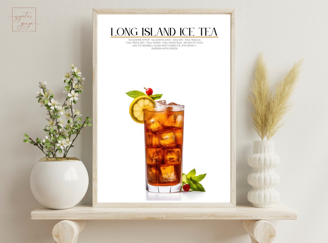 LONG ISLAND ICED Tea Art, Stylish Bar Cart Wall Art, Digital Download ...