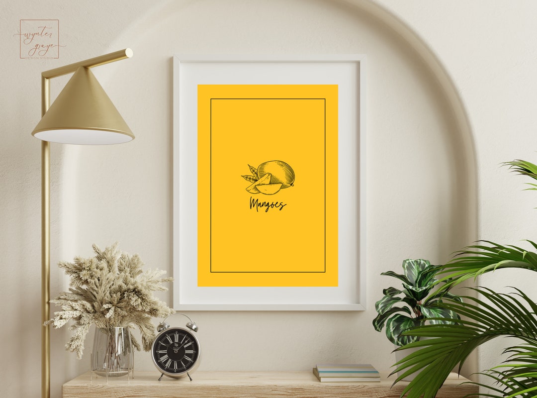 MANGOES | Fresh Fruit Artwork | Kitchen Poster | Wholesome Food Print ...