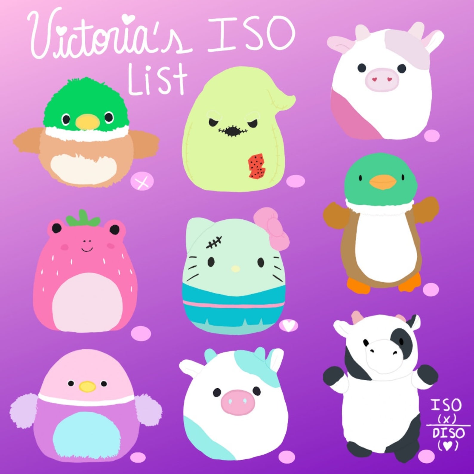 Squishmallow ISO List Commission - Etsy