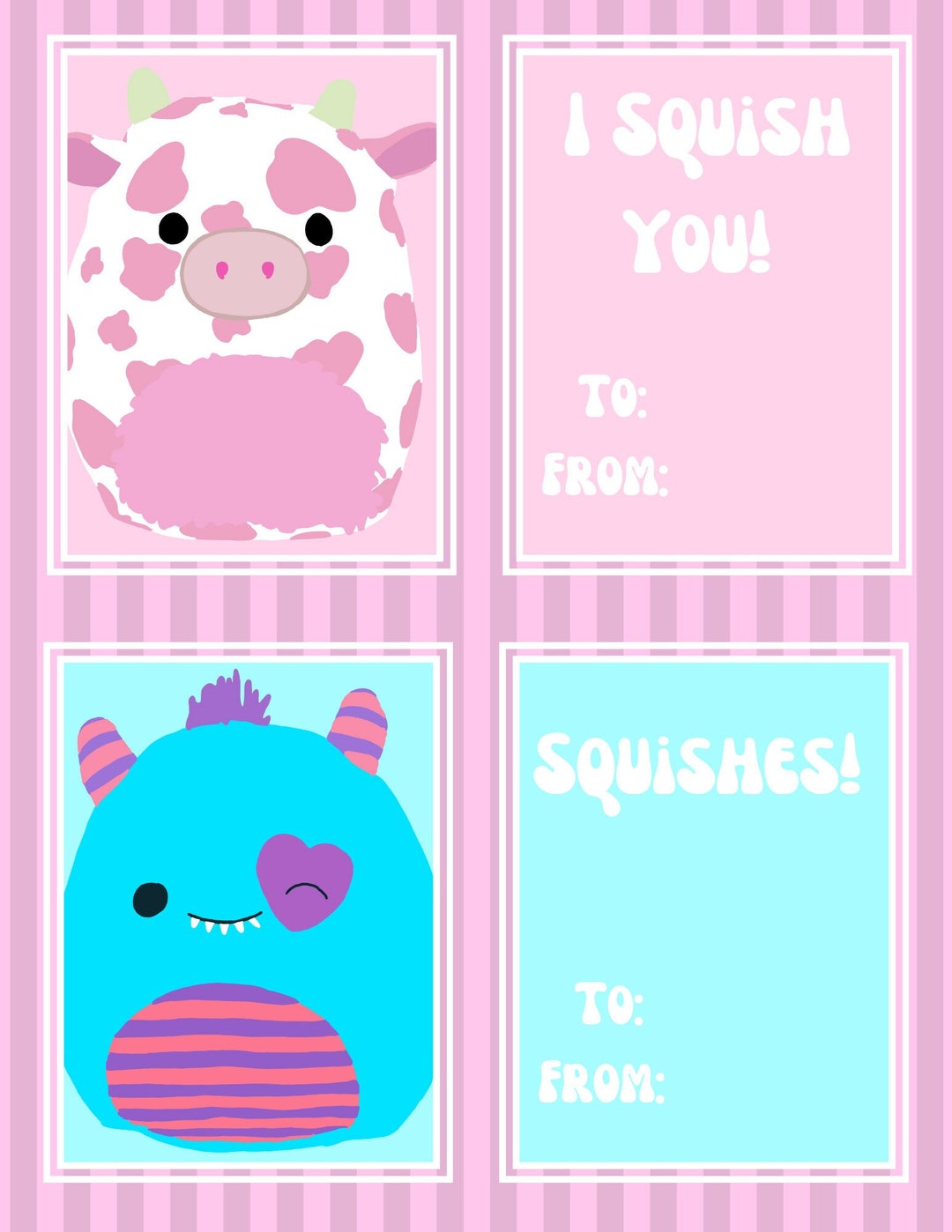 Printable Digital Download Squishmallow Valentine's Day Cards - Etsy ...