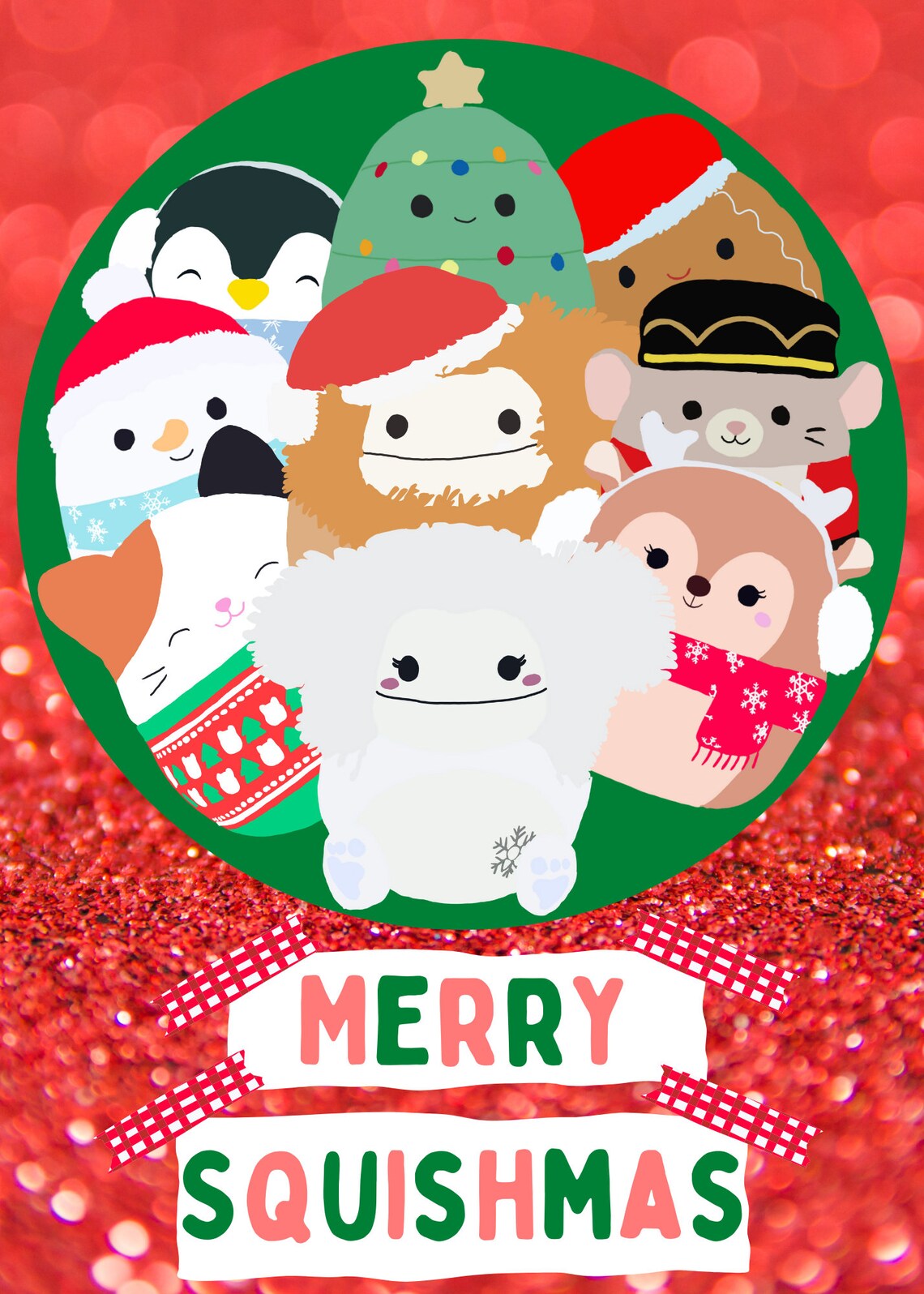 Printable Digital Download Christmas Squishmallow Greeting Card - Etsy