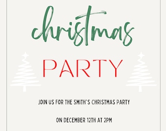 Digital Download Christmas Party Invitation - Etsy