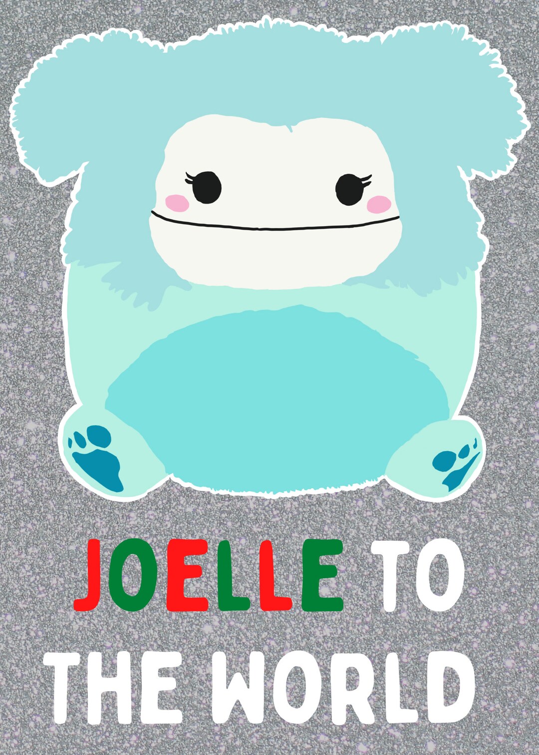 Printable Digital Download Squishmallow Joelle Christmas Greeting Card ...