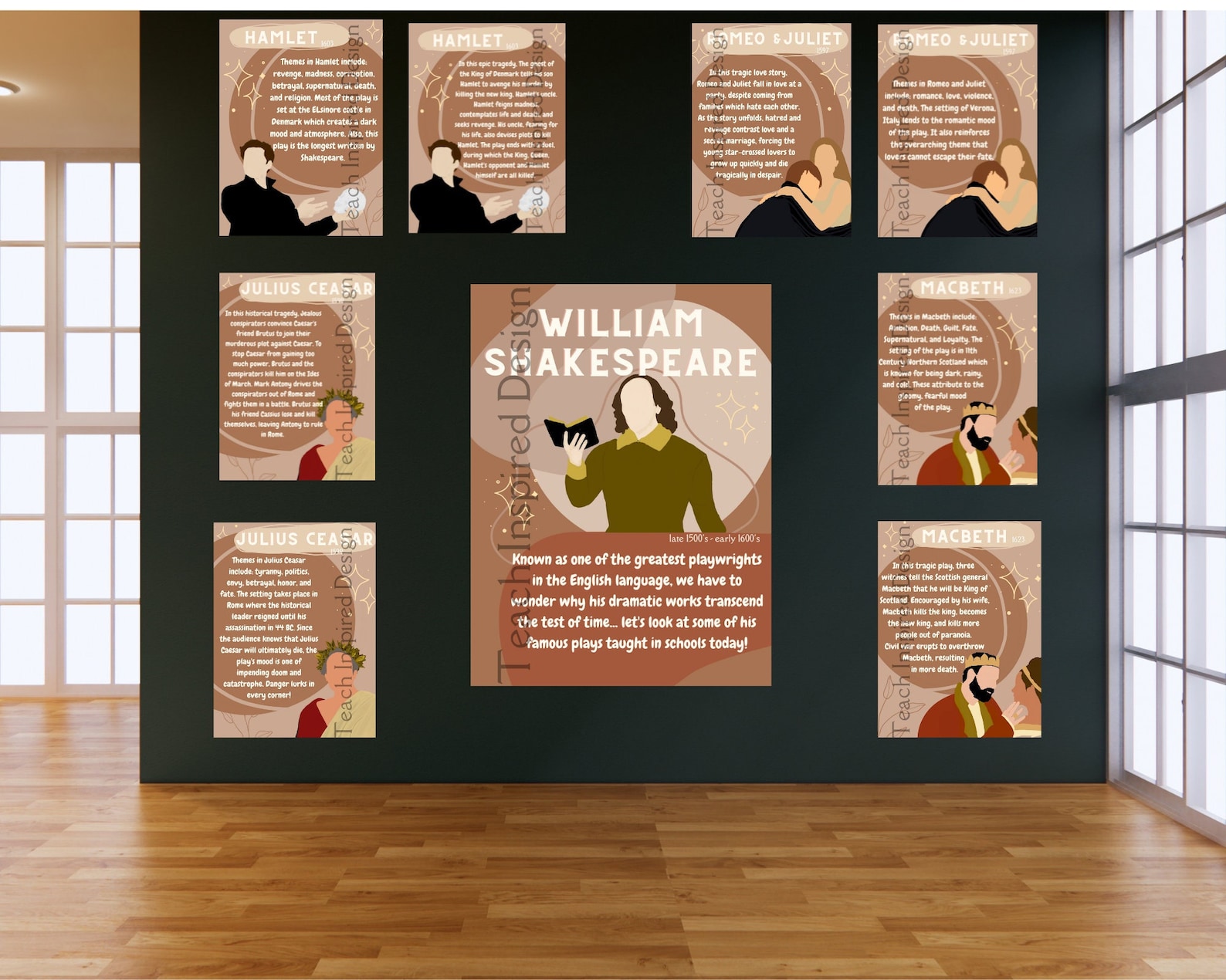 English Classroom Posters Shakespeare High School Middle School Library ...