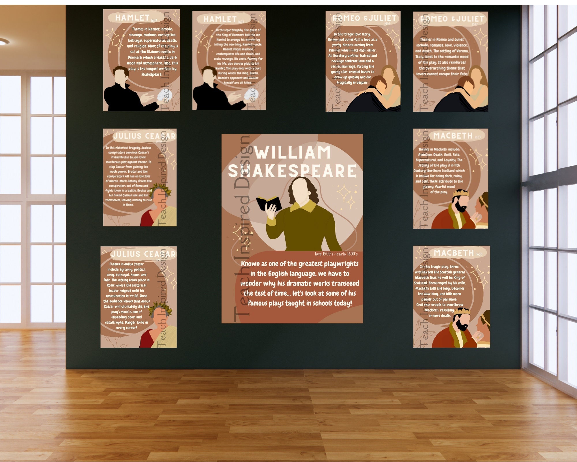 English Classroom Posters Shakespeare High School Middle School Library ...