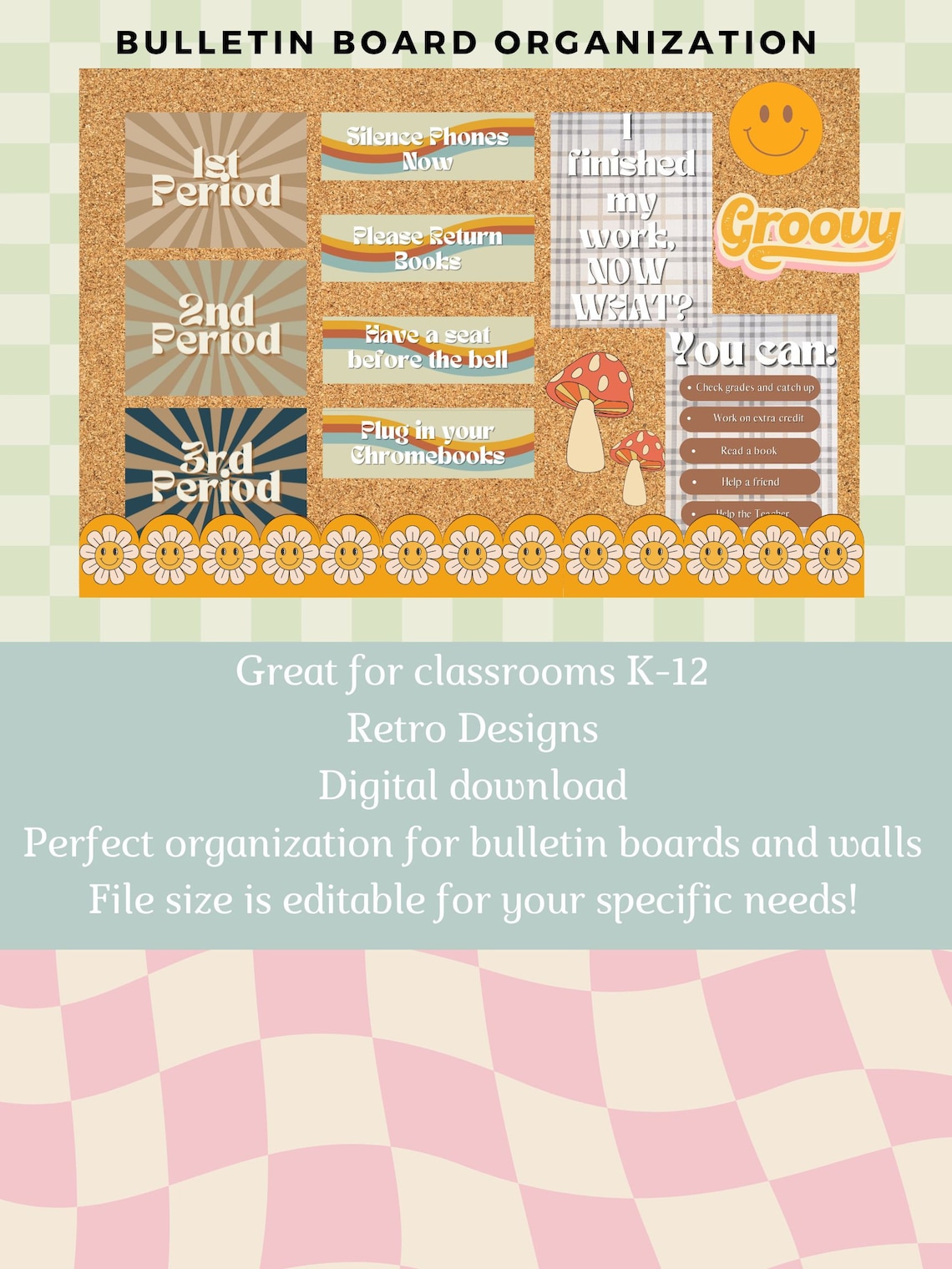 English Classroom Bulletin Board Bundle Print Labels Boarder Designs ...