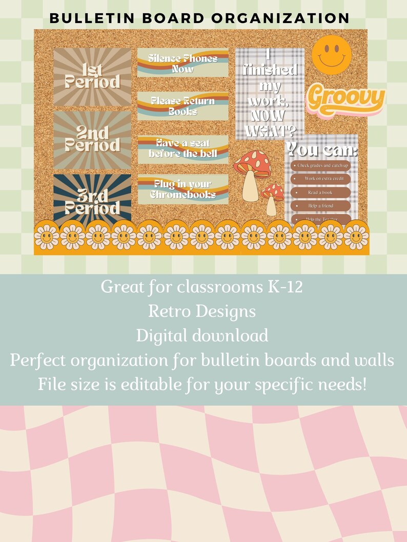 English Classroom Bulletin Board Bundle Print Labels Boarder Designs ...