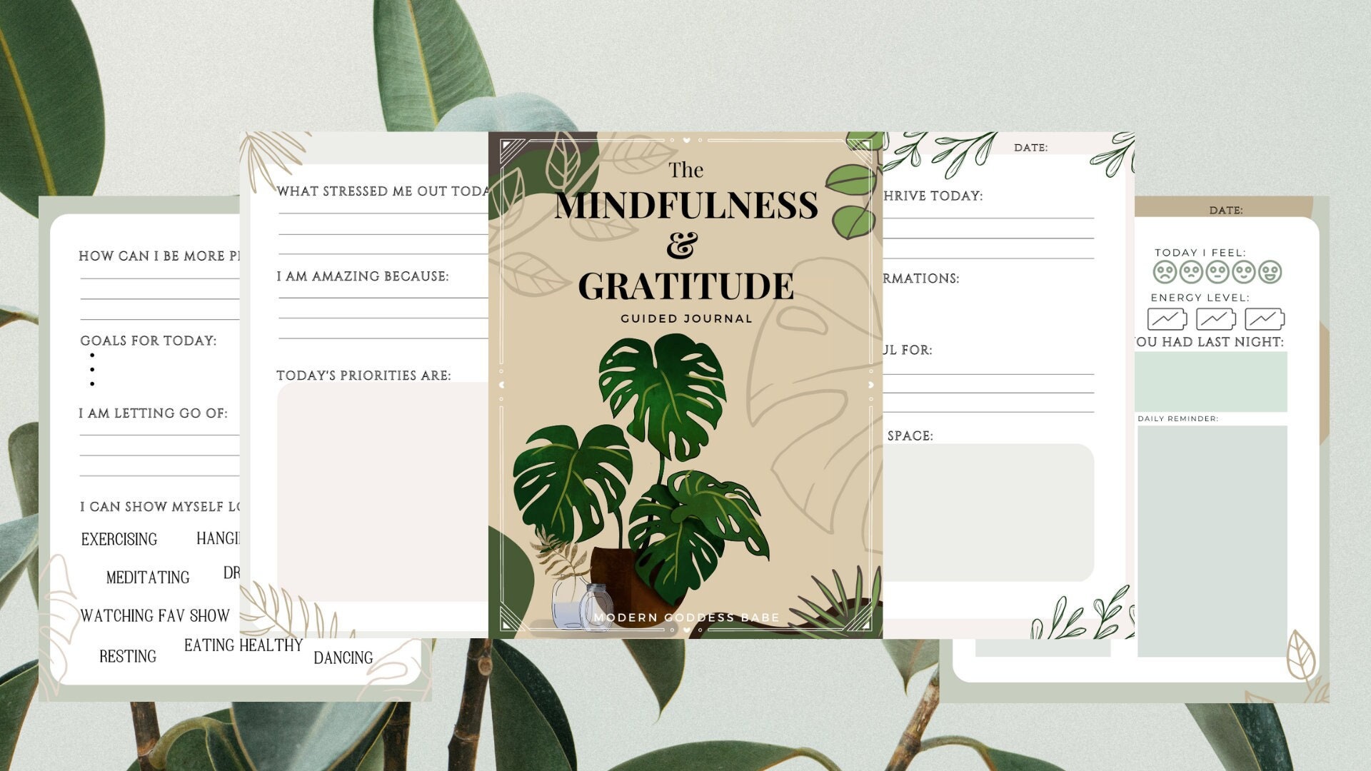 Mindfulness & Gratitude Journal PRINTABLE PDF PAGES - Etsy