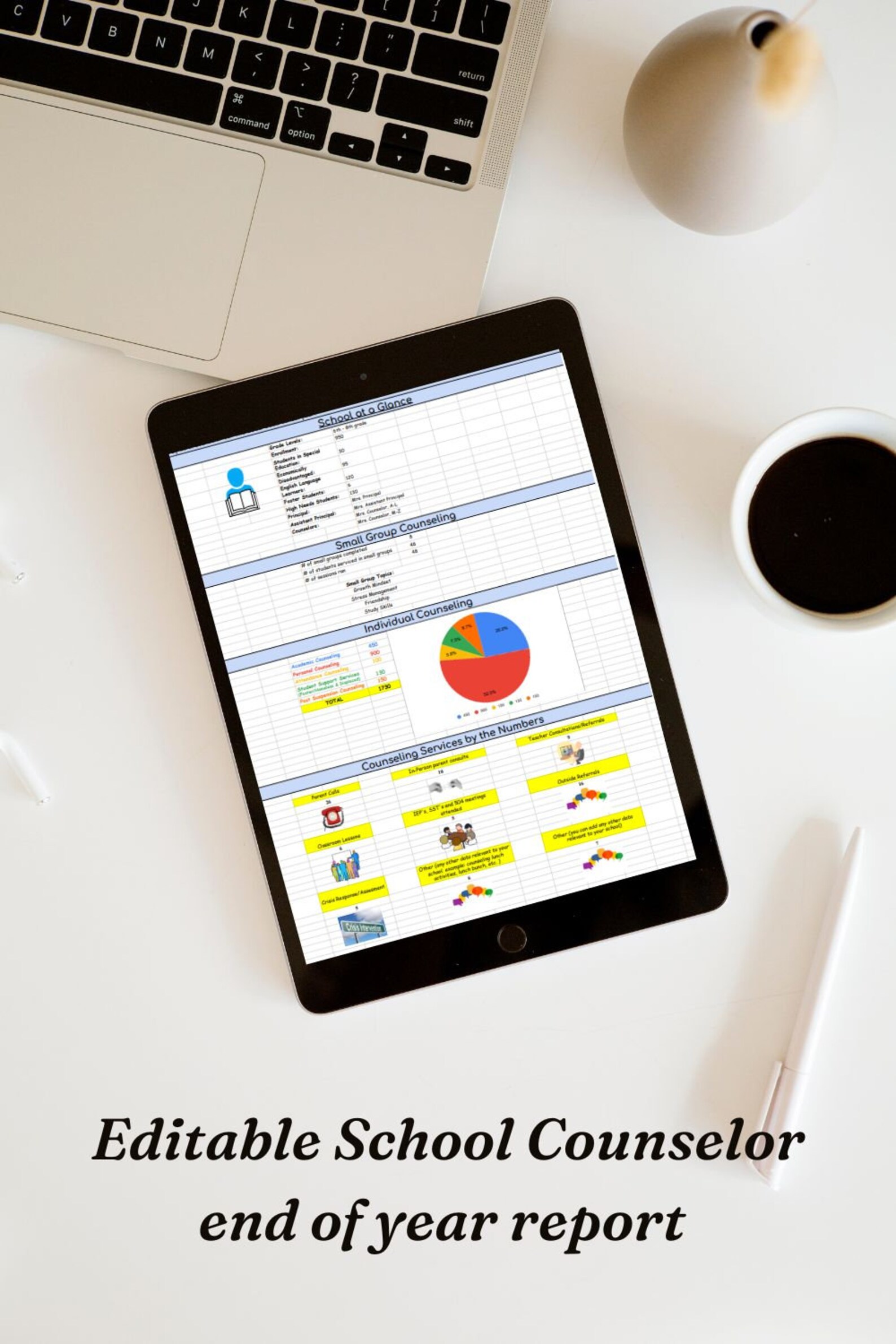School Counselor End of the Year Report. Editable Excel Spreadsheet ...