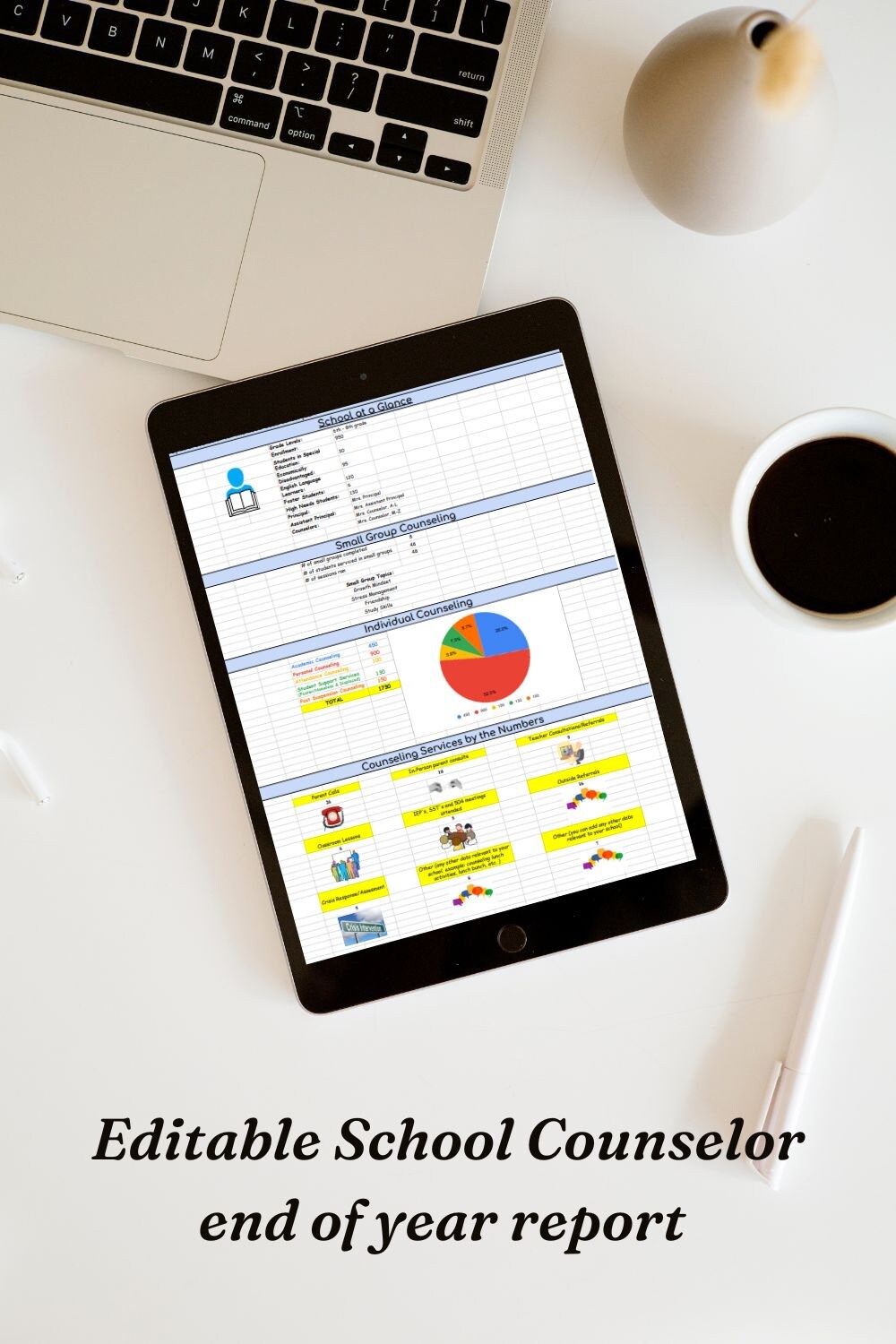 School Counselor End of the Year Report. Editable Excel Spreadsheet ...
