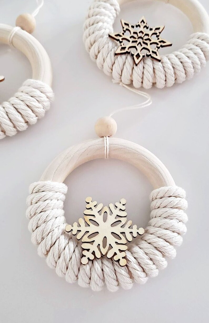 Wooden Snowflake Ornaments - Etsy