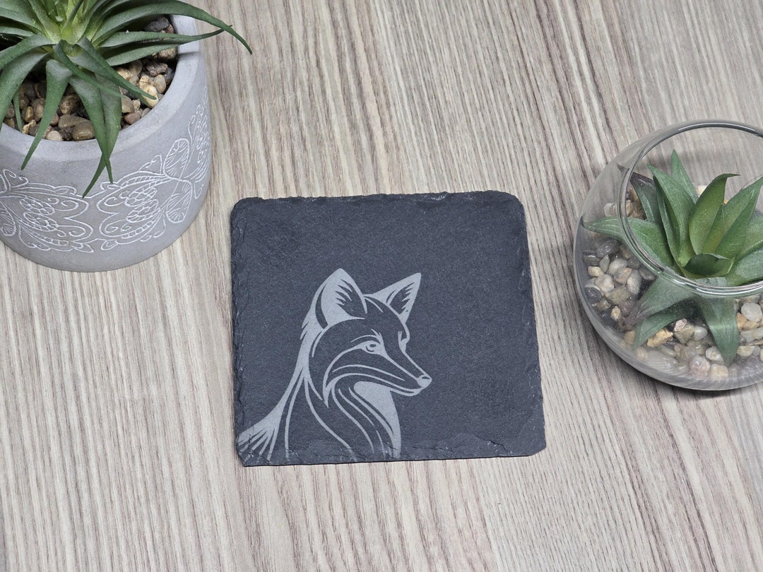 Fox - Wildlife / Animal - Slate Coaster - Laser Engraved Gift - the ...
