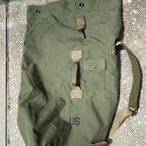 US Army Military Issued Duffle Bag Top Loading Backpack Green - Etsy