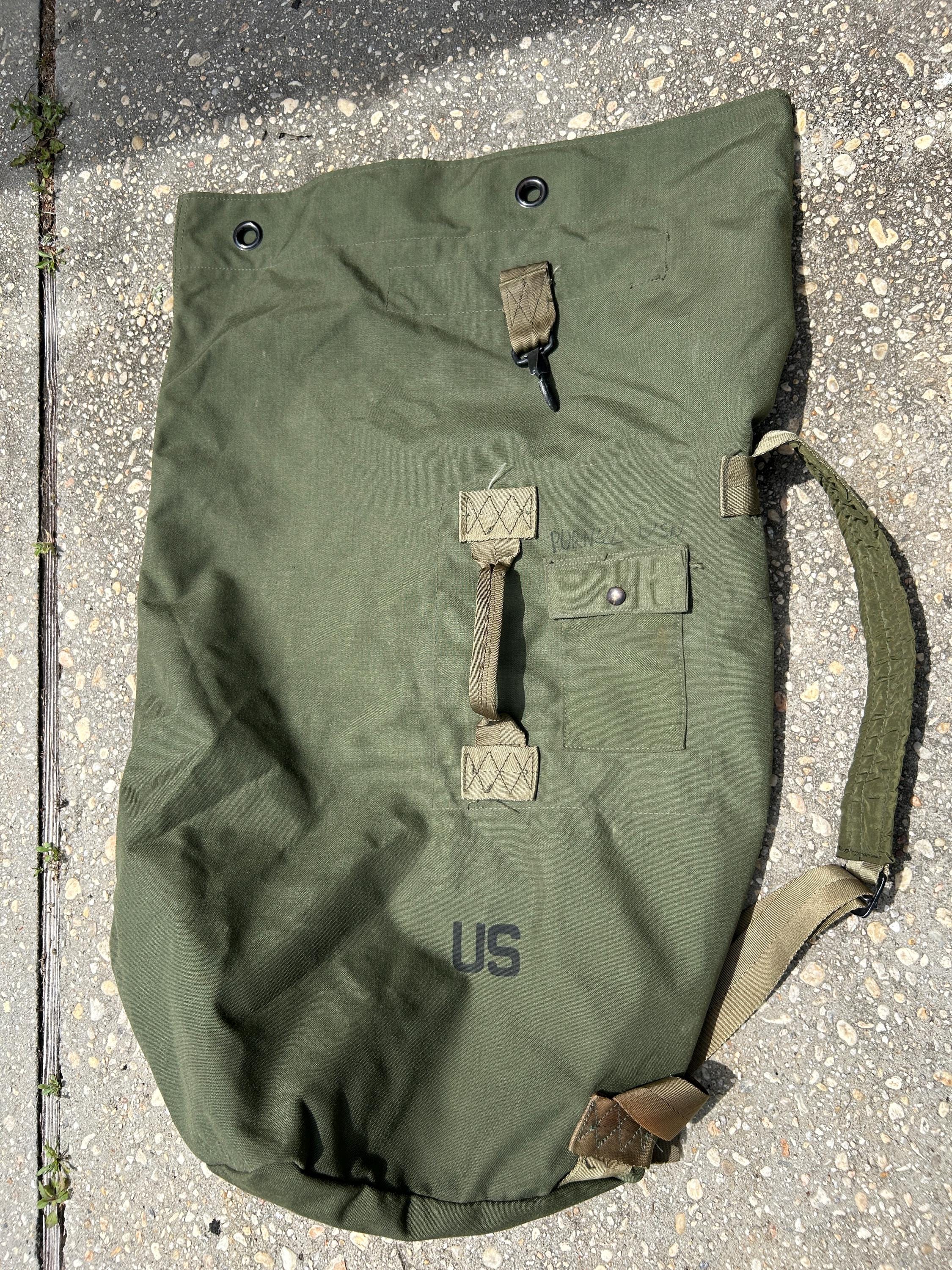 US Army Military Issued Duffle Bag Top Loading Backpack Green - Etsy