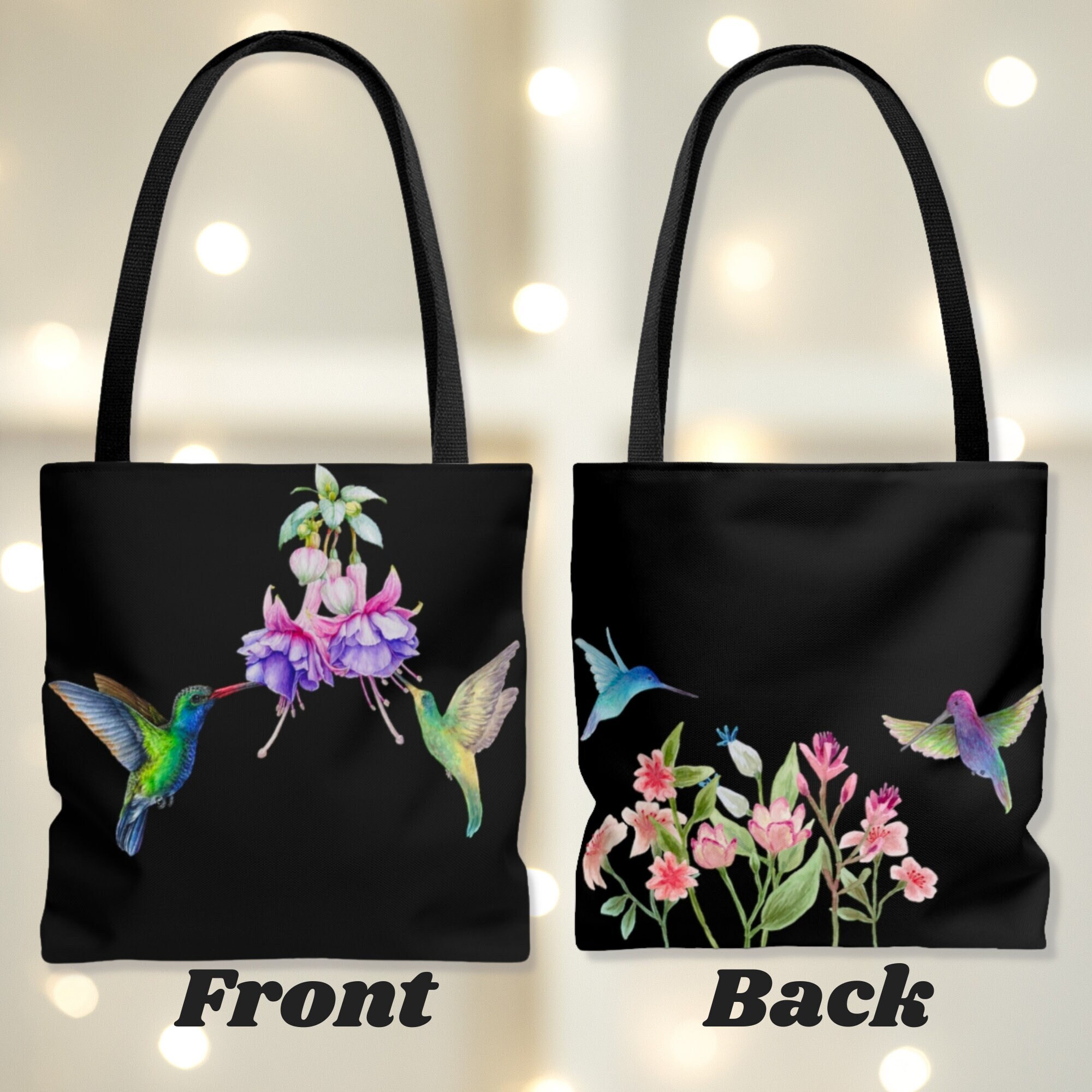Watercolor Hummingbirds Tote Bag Spring Flowers and - Etsy