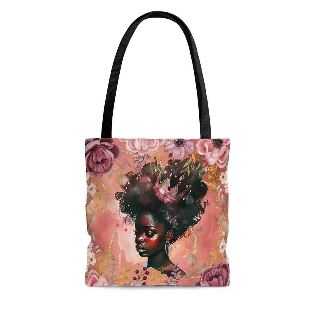 Floral Black Queen Bag African American Tote Bag Beautiful - Etsy