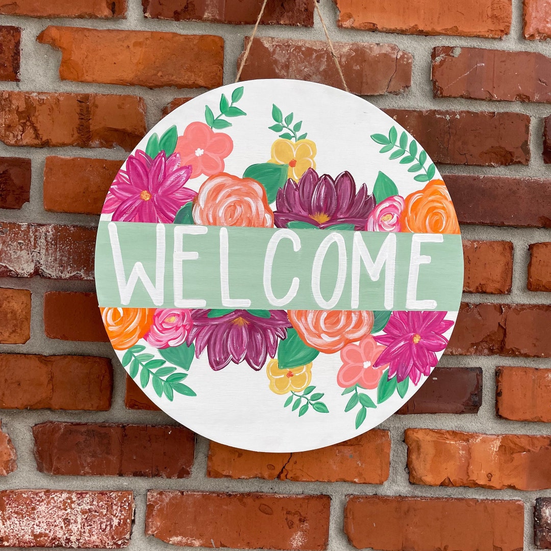 Spring Floral Door Hanger | Summer Door Hanger | Spring Summer Decor ...