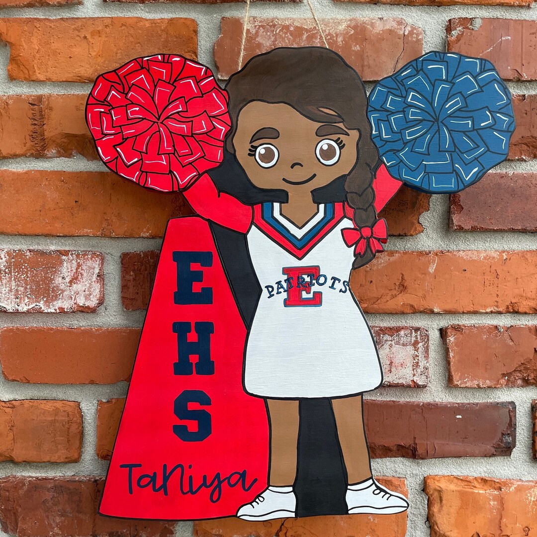 Cheerleader Door Hanger | Custom Cheerleader Sign | Cheer Camp Door ...