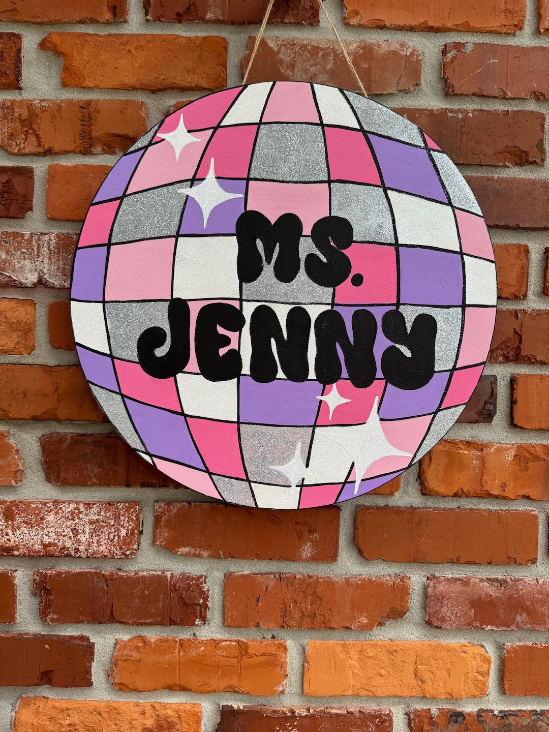 Teacher Disco Ball Door Hanger | Classroom Door Hanger | Custom Teacher ...