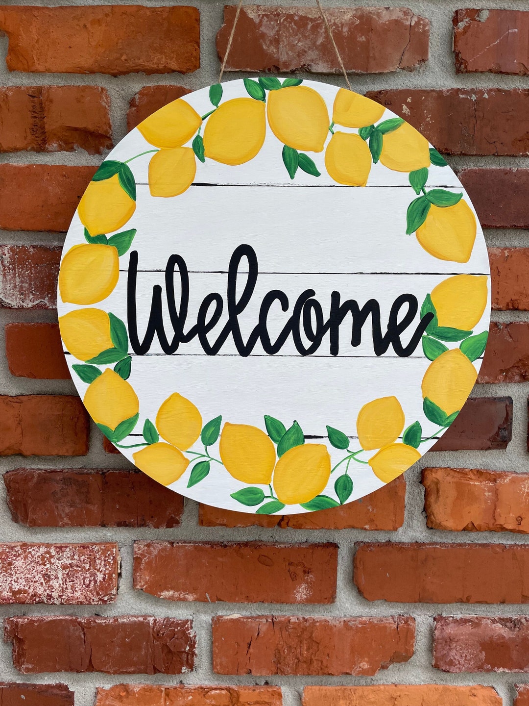 Lemon Door Hanger | Lemon Welcome Sign | Year Around Door Hanger ...
