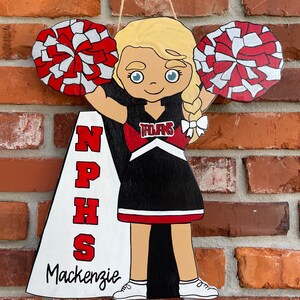 Cheerleader Door Hanger | Custom Cheerleader Sign | Cheer Camp Door ...